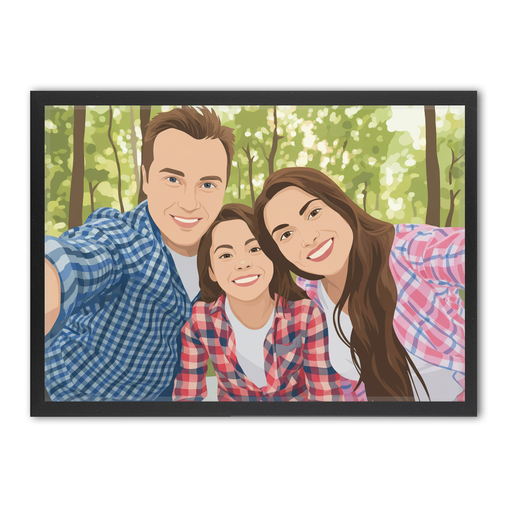 Flat design portrait based on a photo | Personalised portraits from a photo