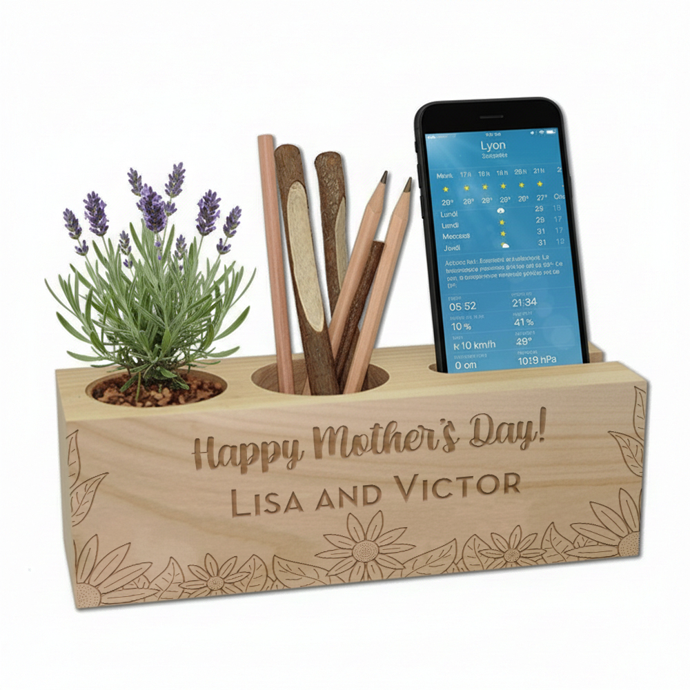 Custom eco-friendly desk organizer Flowers | Personalised plants and ...