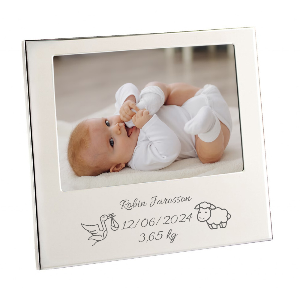 Engraved birth photo frame