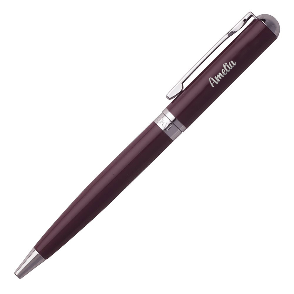 Engraved ballpoint pen Cacharel Tourbillon burgundy | Personalized ...