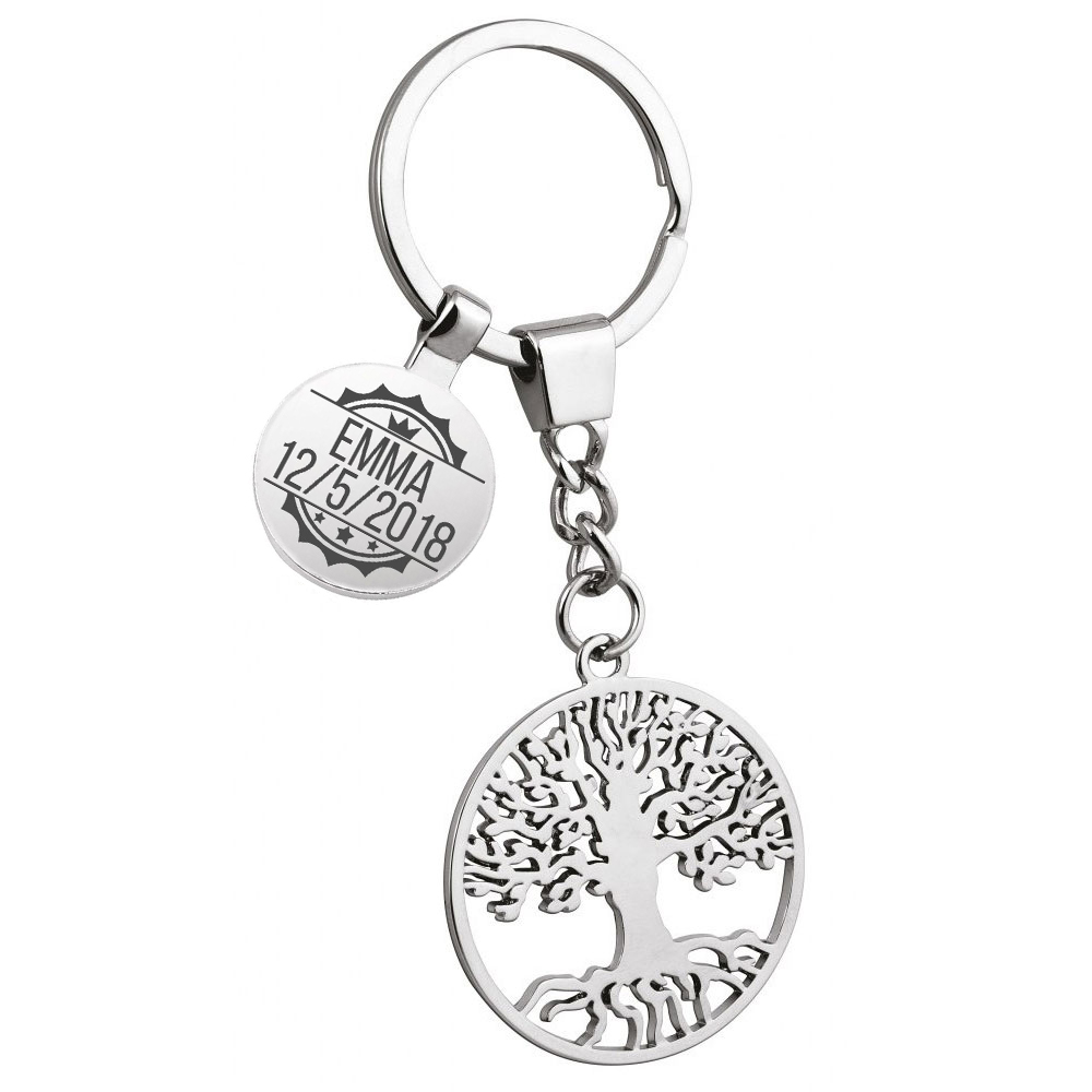 Personalised keyring with tree of life