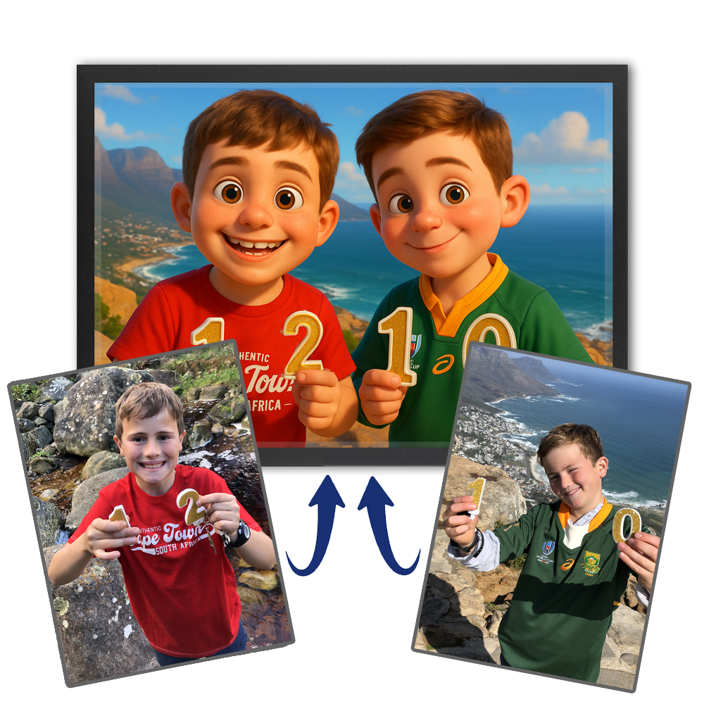 Photo montage for a 3D animation-style portrait | Personalised ...
