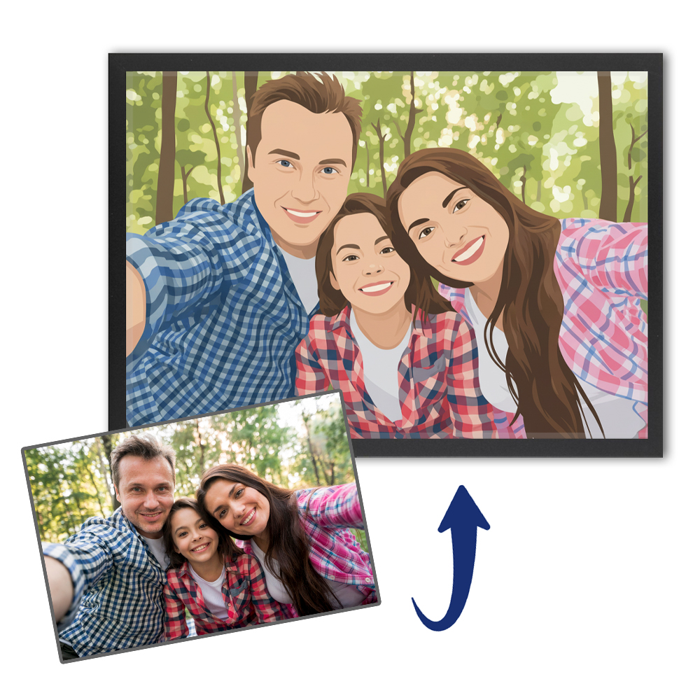 Flat design portrait based on a photo | Personalised portraits from a photo
